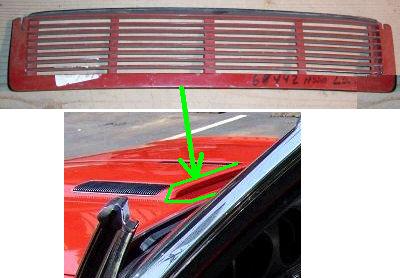 HOOD LOUVER GRILLE, REAR, USED, 68 CUTLASS 442 – Chicago Muscle Car ...