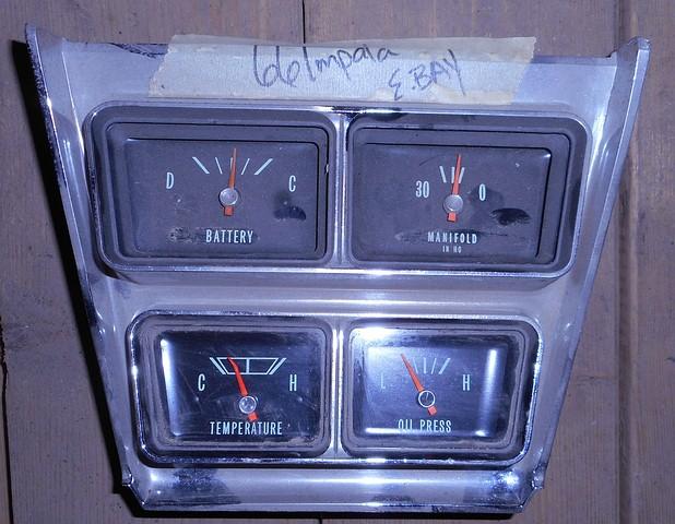 CONSOLE GAUGES SET ,USED 66 IMPALA CAPRICE – Chicago Muscle Car Parts ...