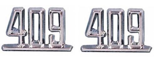 FENDER EMBLEMS, (409), PAIR, REPRO – Chicago Muscle Car Parts , Inc.